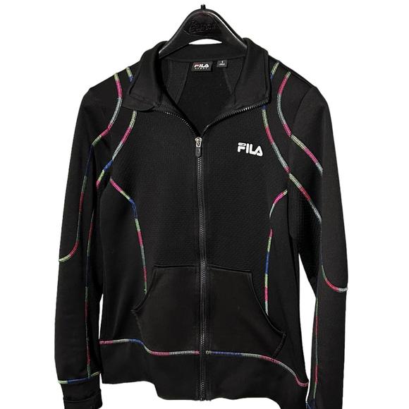 Fila | Jackets & Coats | Fila Sport Womens S Black Track Jacket With ...